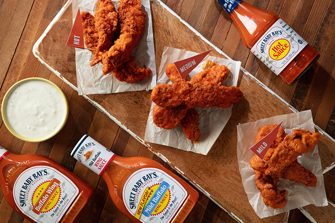 Hot Choices Chicken Strips | Sweet Baby Ray’s